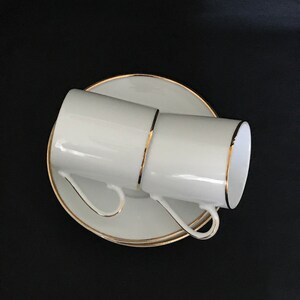 Milano Collection Fine Porcelain Coffee Cup and Saucer Set White With ...