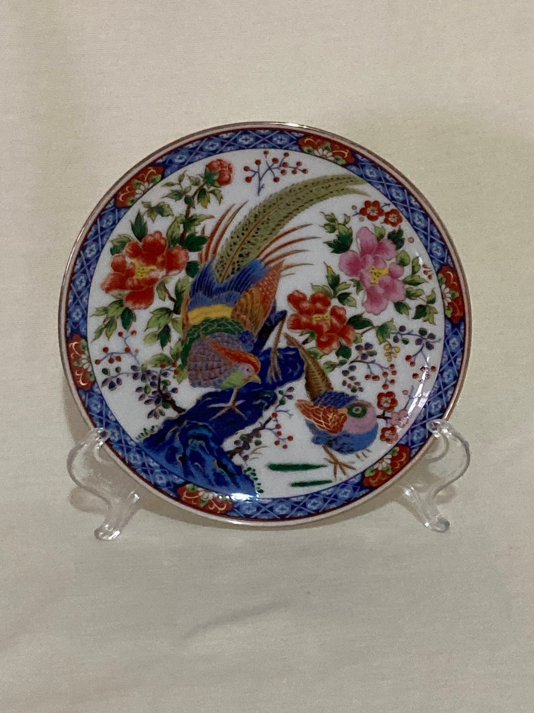 Japanese Imari Gilded Pheasants and Peonies Decorative Plate - Etsy