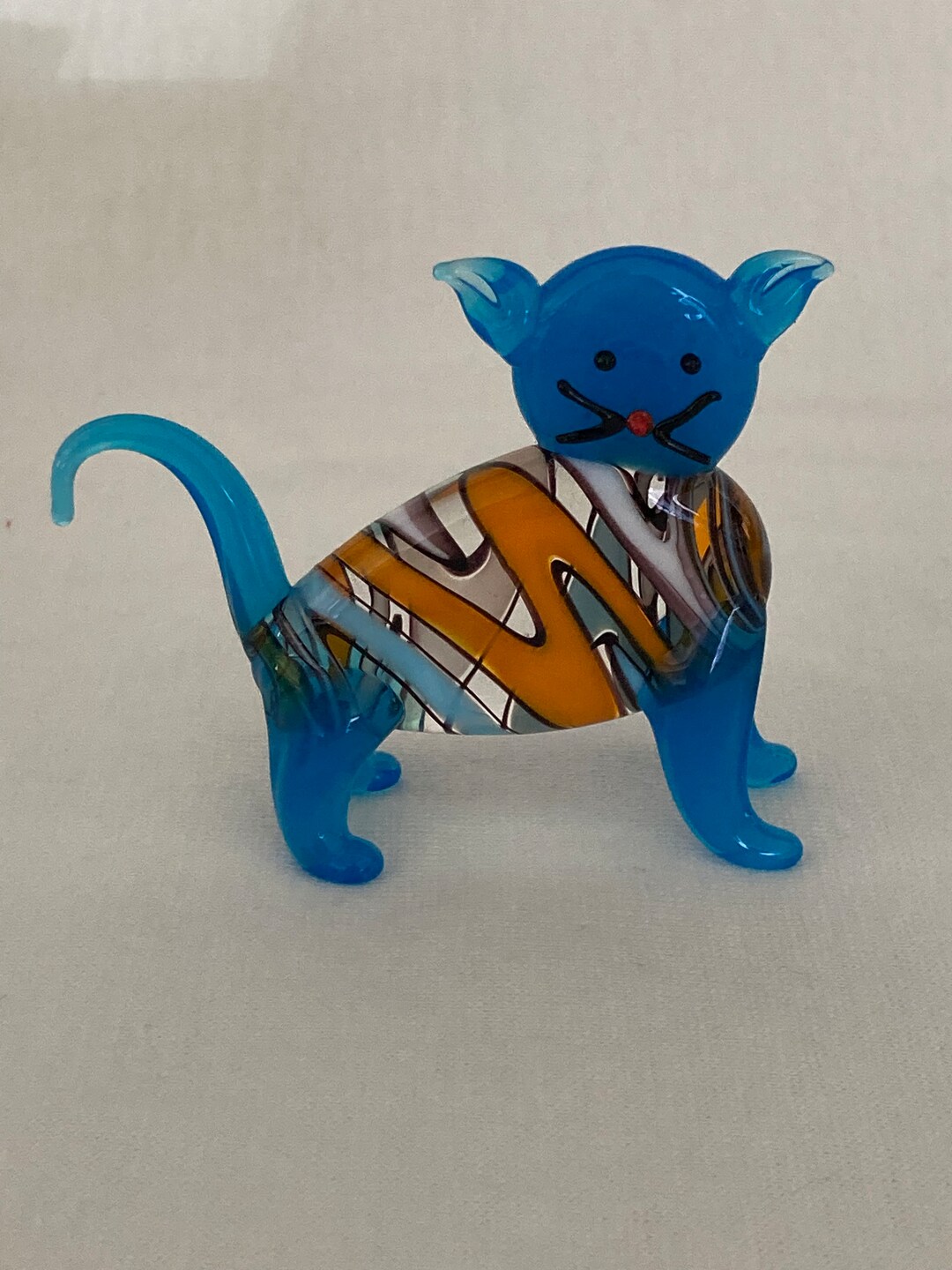 Art Glass Cat Figurine - Etsy