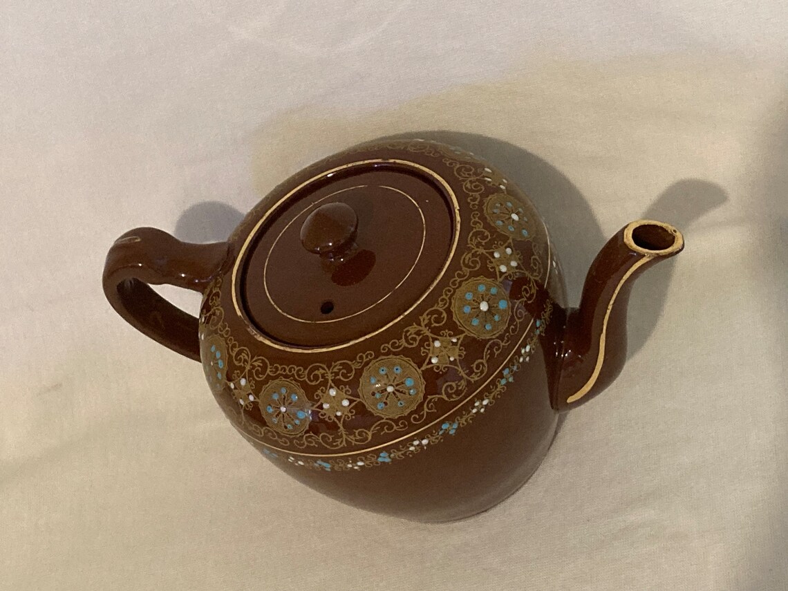 Gibson and Sons England Greek Border Brown Teapot - Reg: 236511 - Etsy