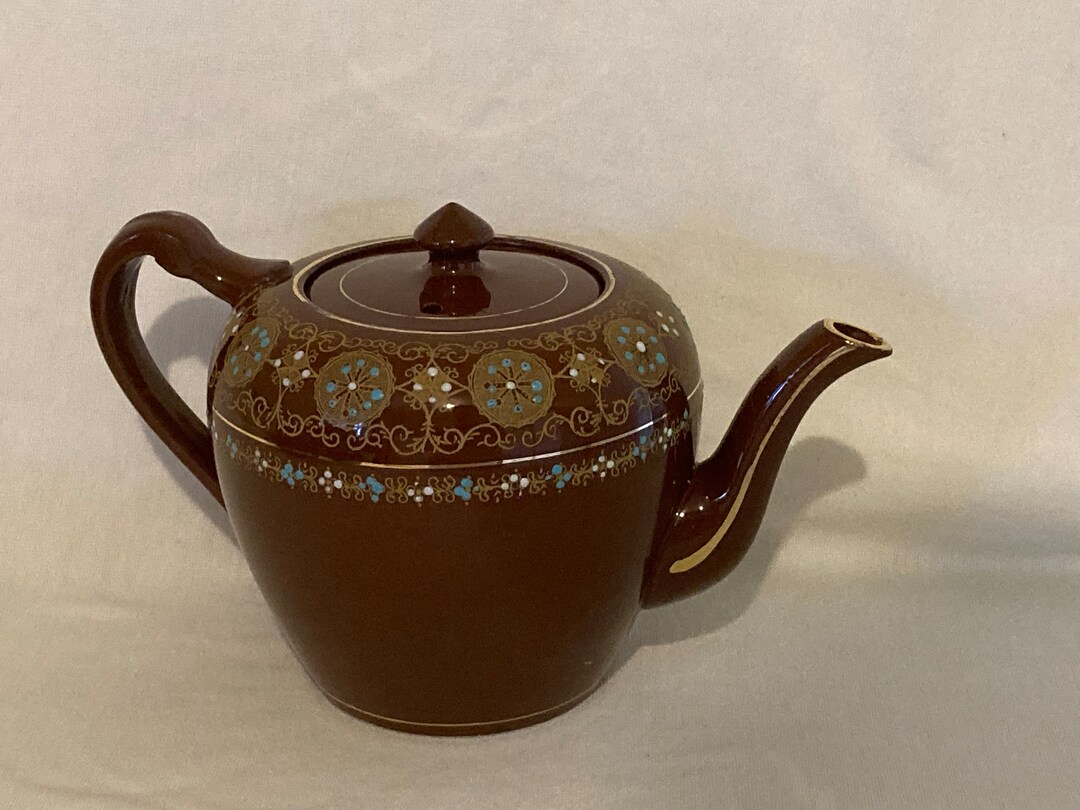 Gibson and Sons England Greek Border Brown Teapot - Reg: 236511 - Etsy