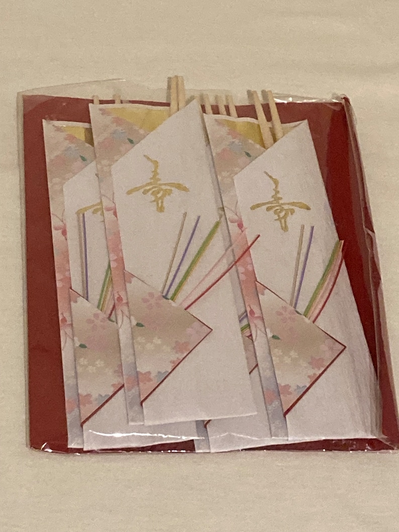 Set of Five Japanese Paper Origami Chopstick Sleeves With - Etsy