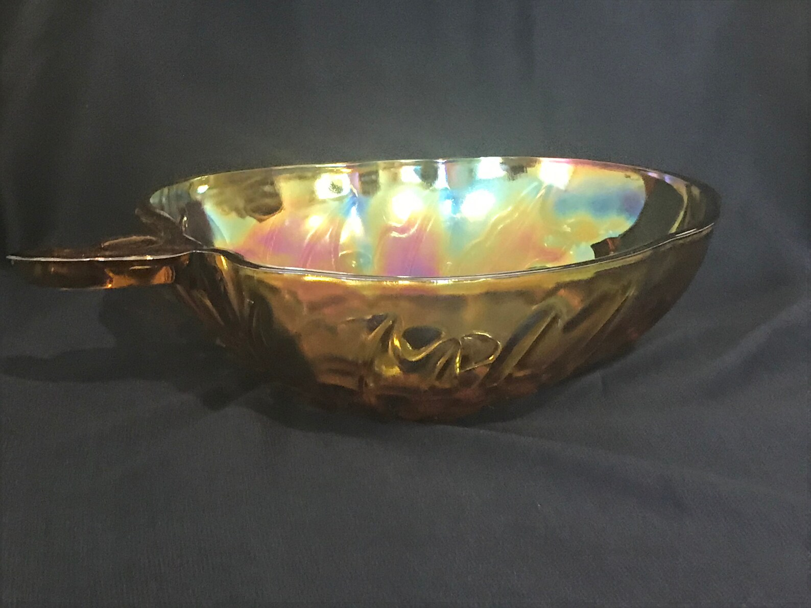 Carnival Glass Serving Bowl Grape Pattern - Etsy