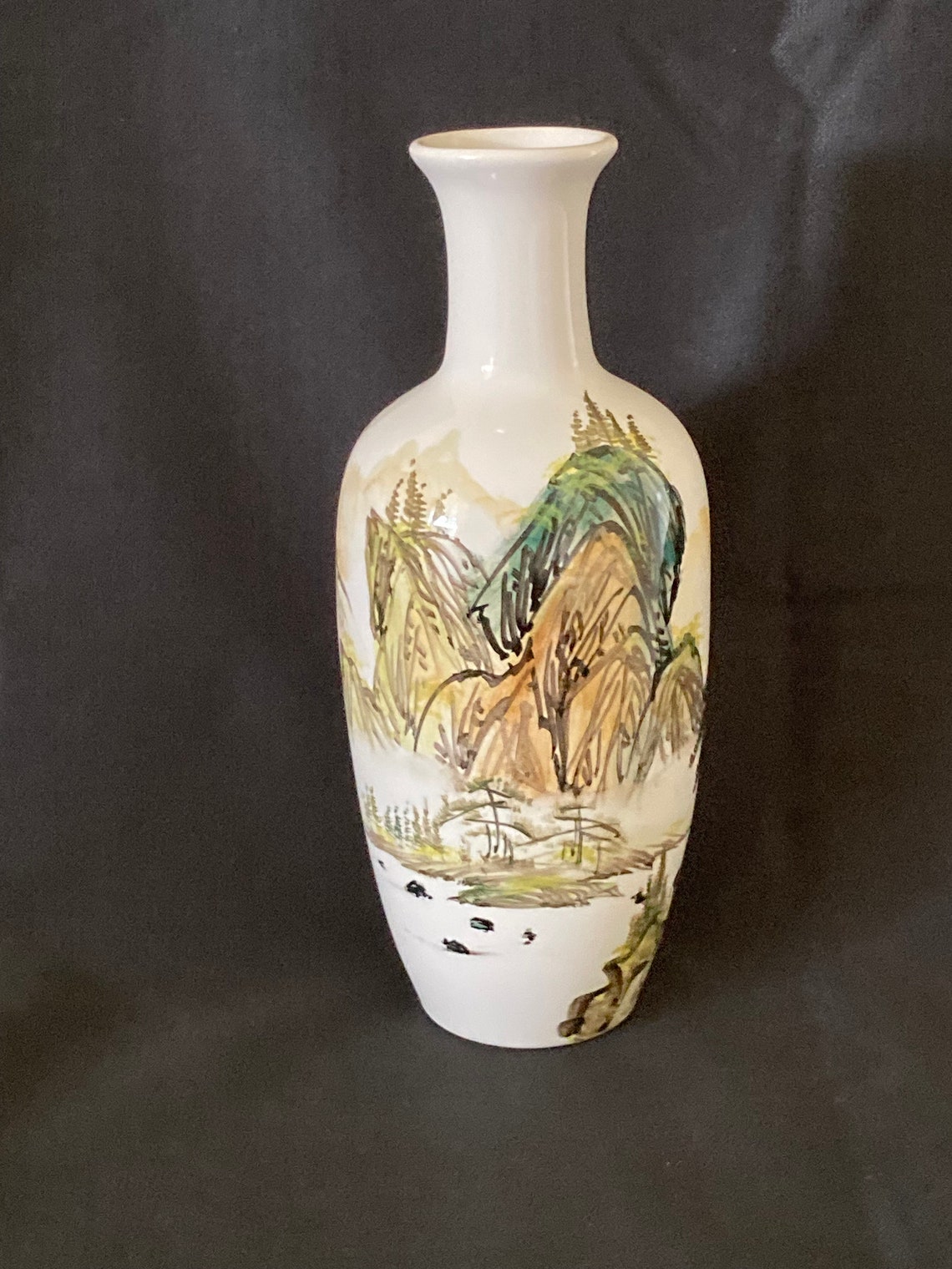 Singapore Ming Village Hand Painted Vase - Etsy