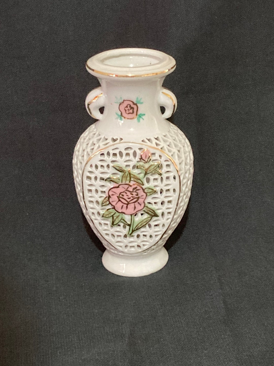 Chinese Reticulated Porcelain Vase - Etsy