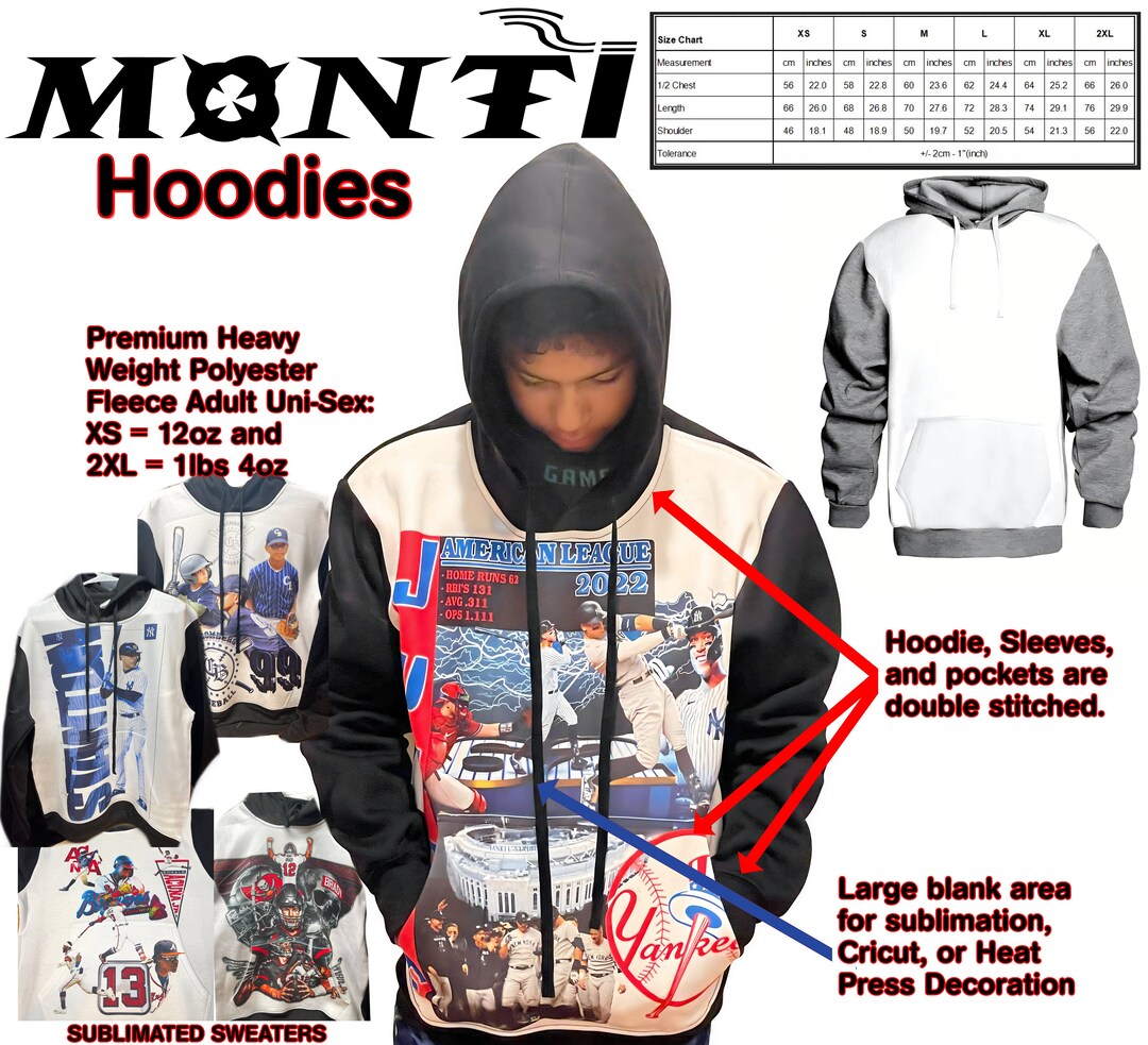 Gray and White Thick Heavy Premium Sublimation Hoodies/pullover 100% ...