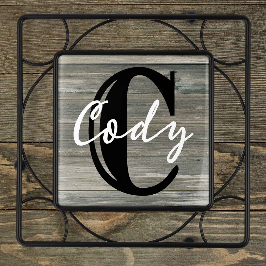 Personalized Iron Trivet | Custom Kitchen Gifts | Rustic Monogram - Etsy