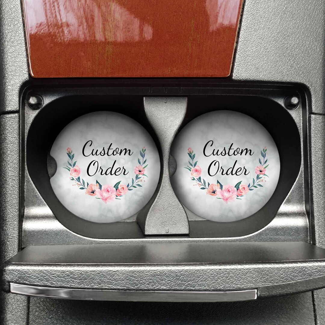 Personalized Car Coasters | Custom Car Accessories | Custom Order | Set ...