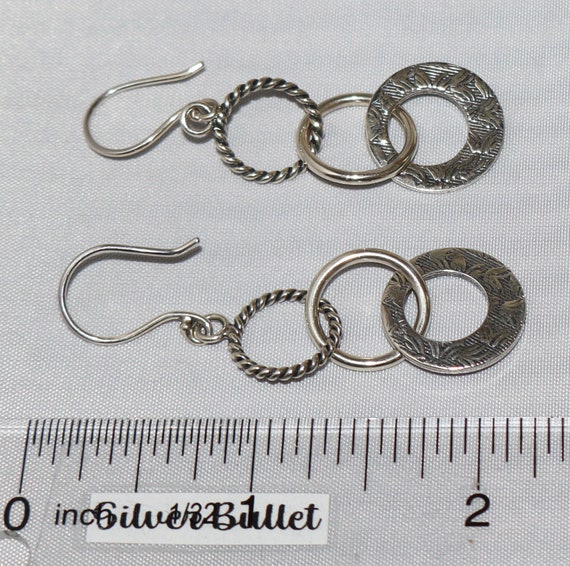 Silpada Sterling Silver Three Circle Oxidized Texture… - Gem