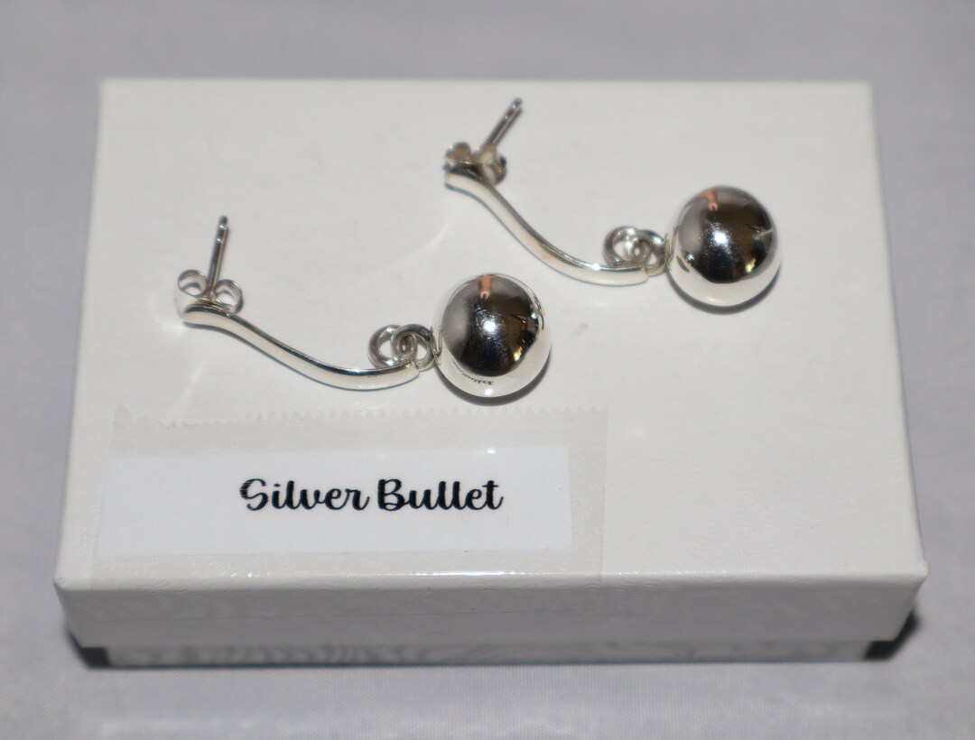 Silpada Curved Bar 12MM Bead Ball "exclamation Point" Sterling Silver ...