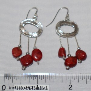 Silpada Vintage Triple Coral Dangle Sterling Silver Dangle Earrings - Etsy