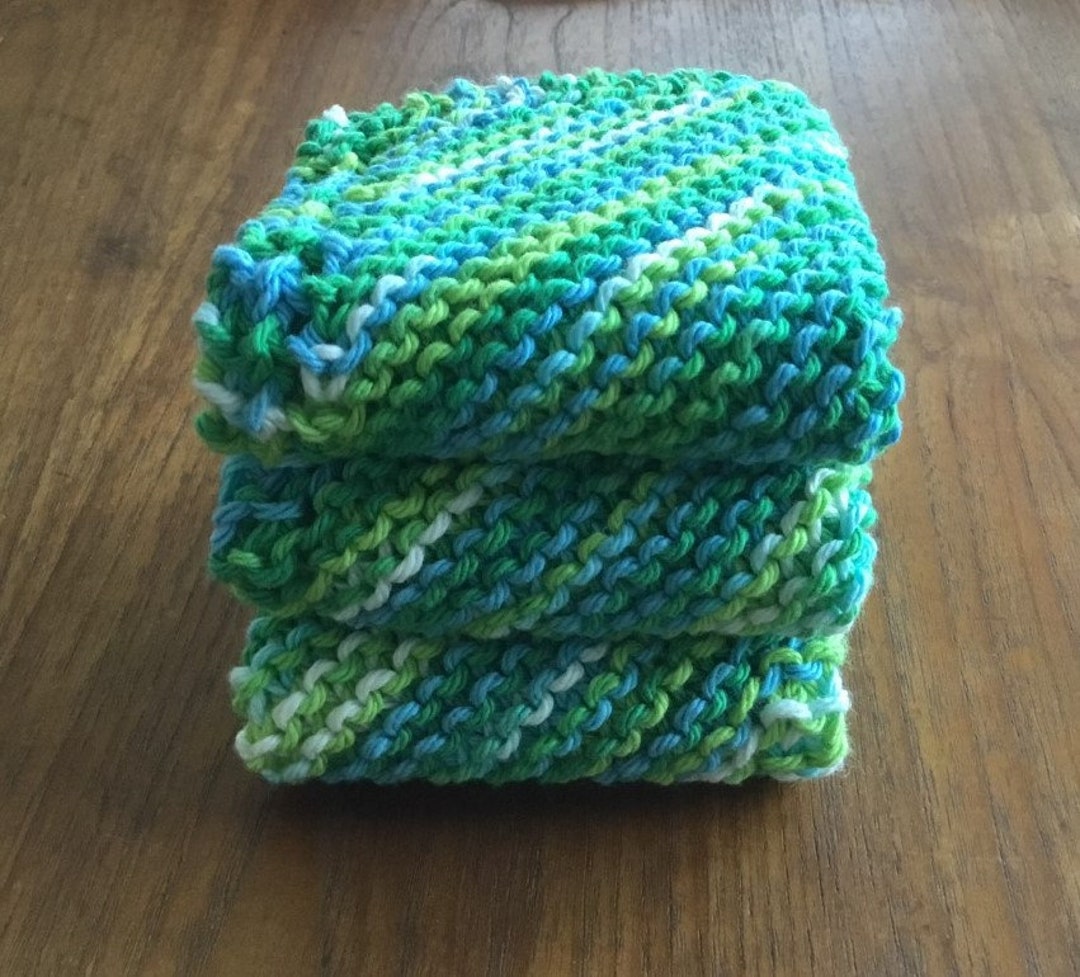 Hand Knit Dishcloths Cotton Dishcloths Spa Cloths Kitchen - Etsy