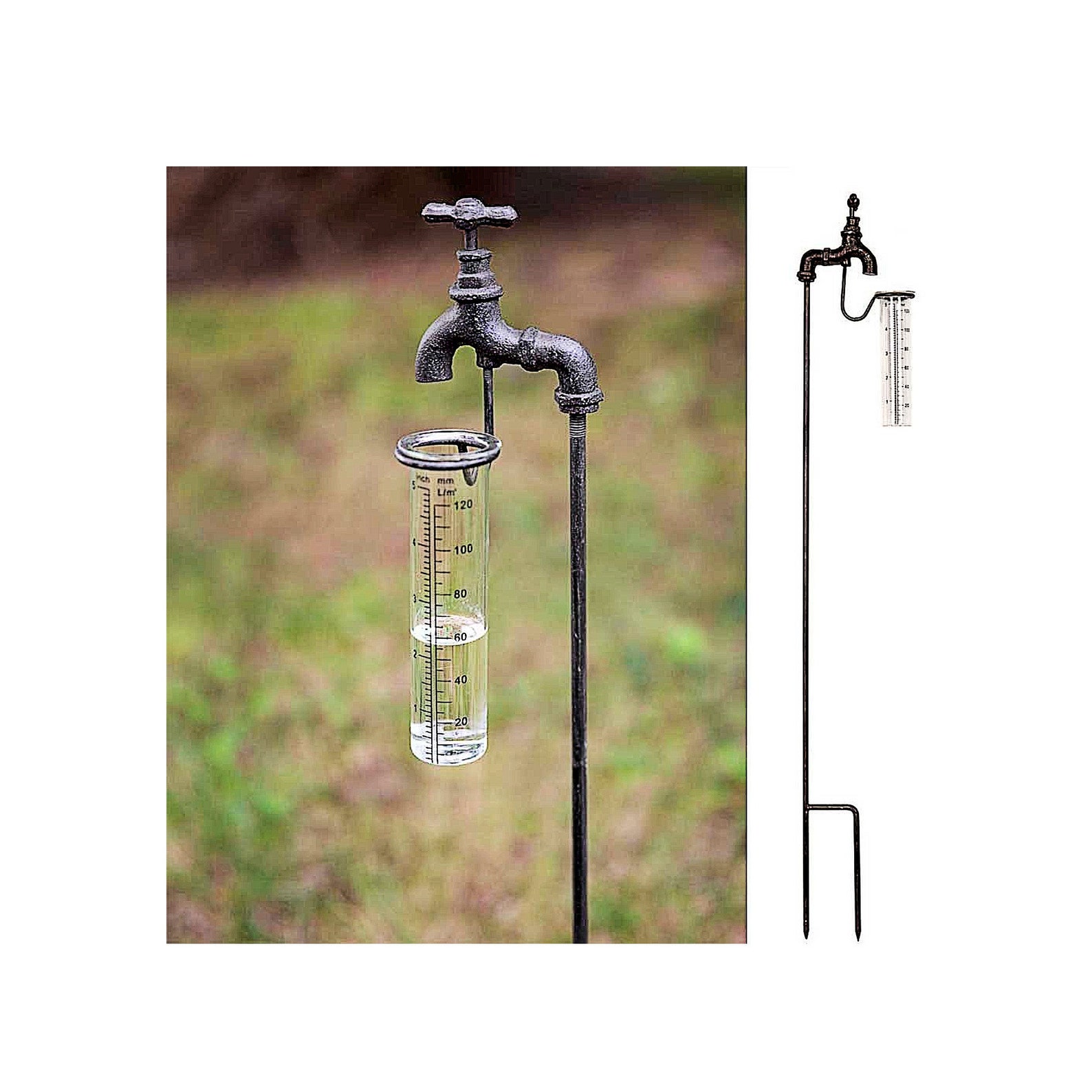 Primitive Rustic Water Spigot Garden Rain Gauge - Etsy