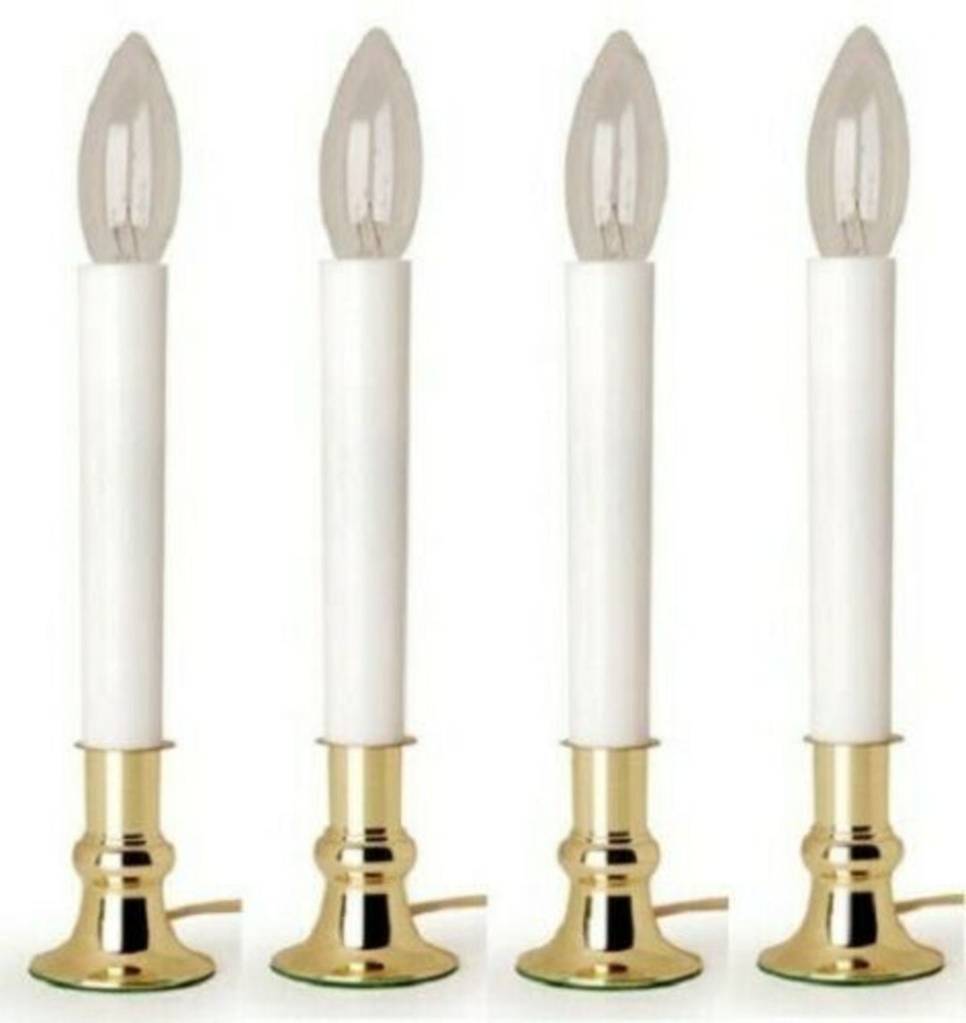Electric Brass Candlelamp 7w 7" 4 Pk Candlestick Window or Accent Light ...