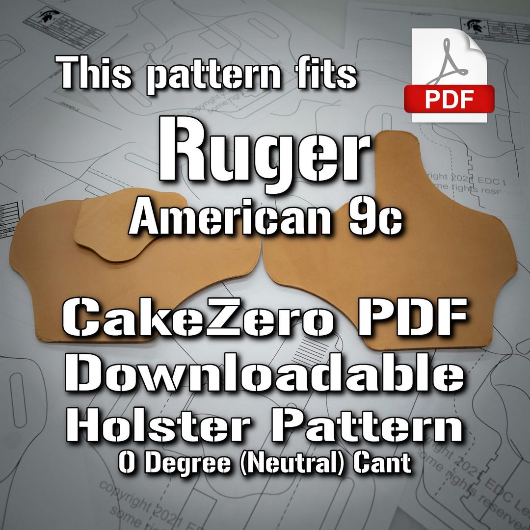 PDF Holster Pattern Fits Ruger American 9c | EDC Cakezero Pancake ...