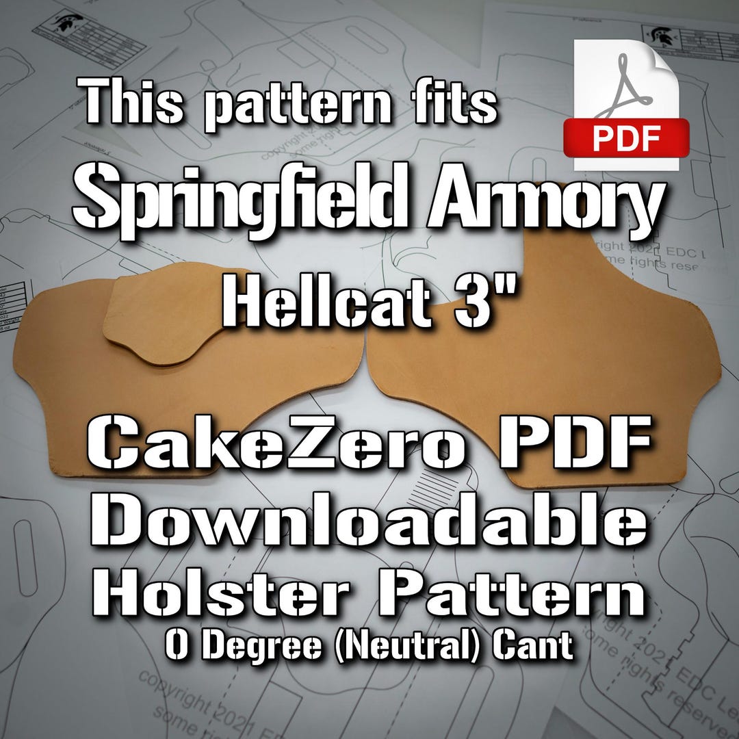 PDF Holster Pattern Fits Springfield Hellcat 3" | EDC Cakezero Pancake ...