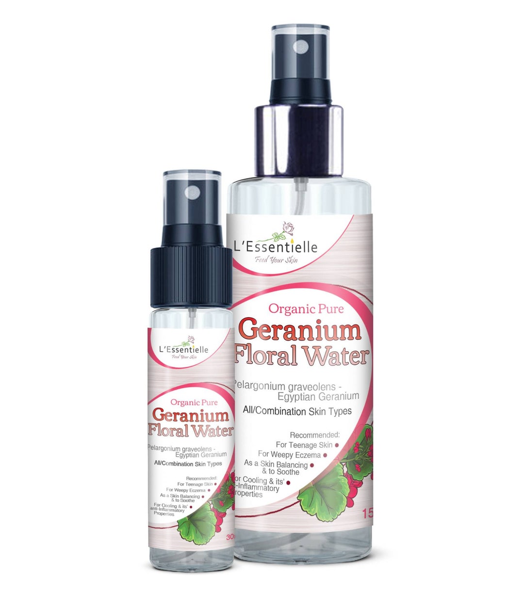 Organic Pure Geranium Hydrosol Floral Water DUO POCKET SIZE 30ml ...