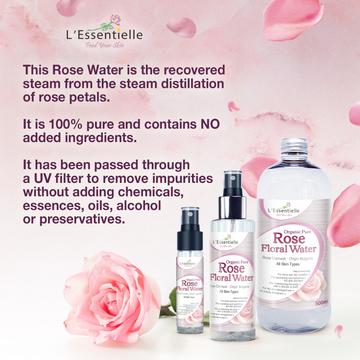 Organic Pure Rose Water Bulgaria Rosa Damascena Hydrosol DUO Pocket ...