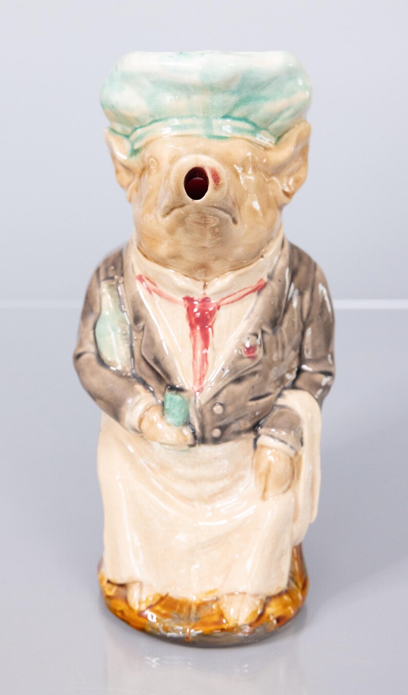 19th Century French Onnaing Majolica Pig Waiter Pitcher - Etsy
