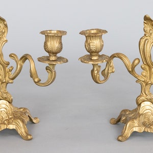 Vintage Italian Rococo Style Gilt Brass Candelabras - a Pair - Etsy