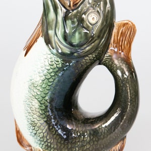 19th Century English Majolica Gurgling Fish Pitcher Jug - Etsy