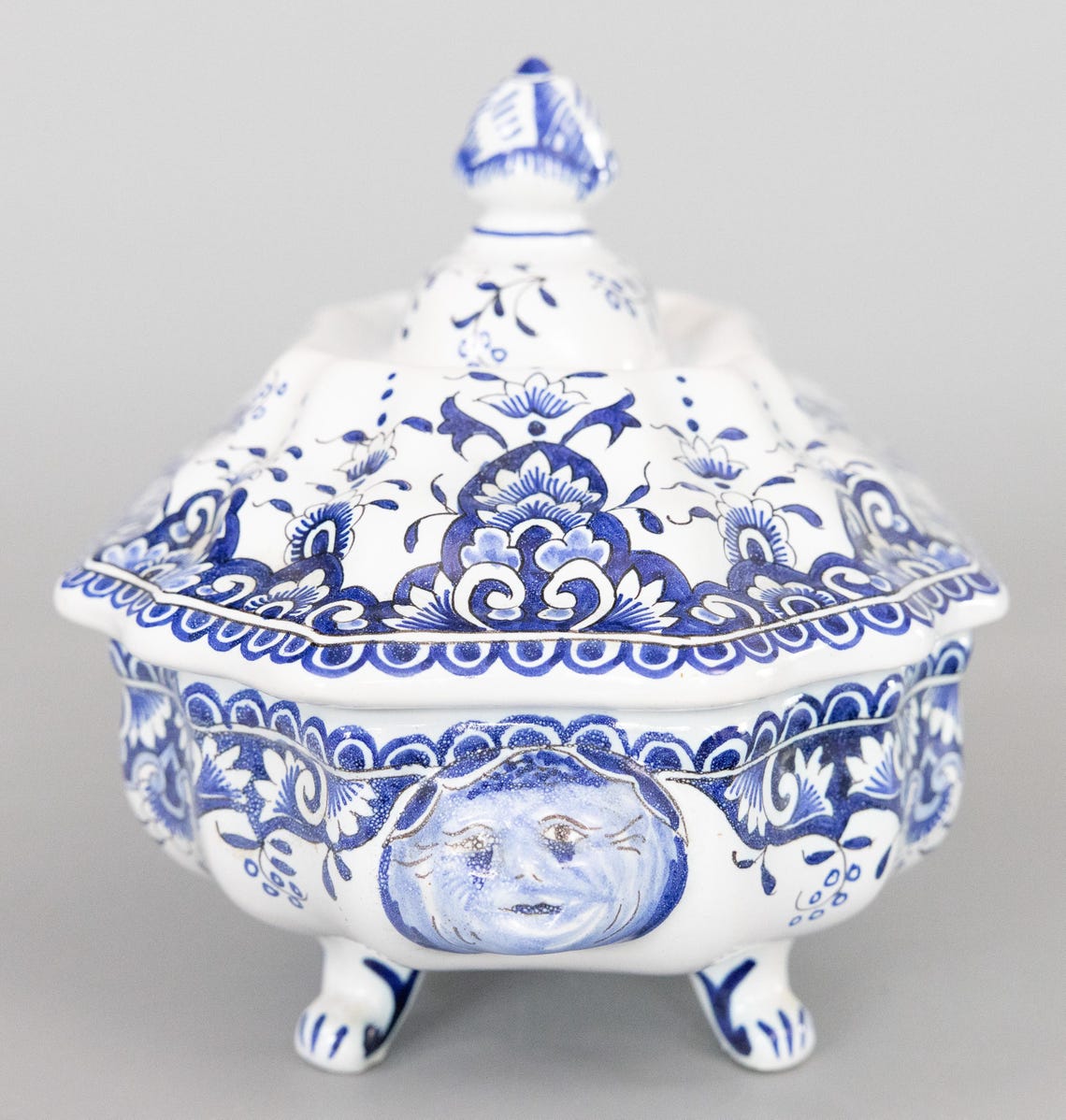 Antique French Rouen Faience Blue & White Tureen, Circa 1900 - Etsy