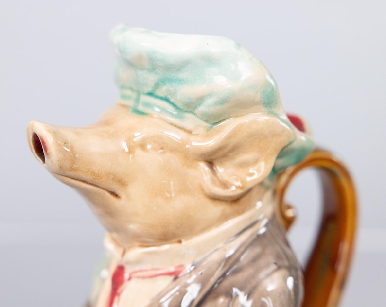 19th Century French Onnaing Majolica Pig Waiter Pitcher - Etsy