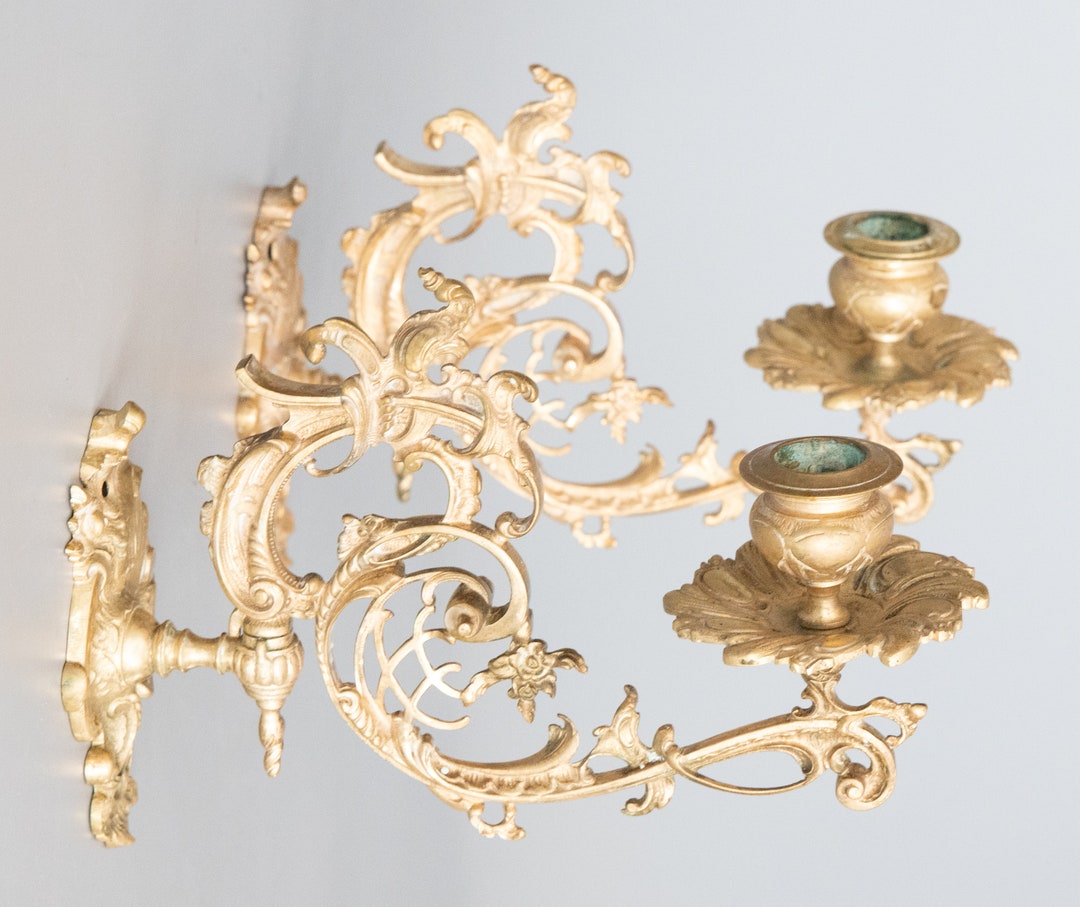 Italian Rococo Candle Sconces, a Pair - Etsy
