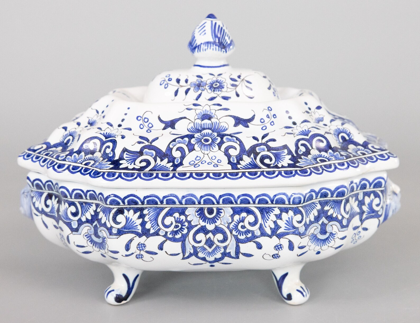 Antique French Rouen Faience Blue & White Tureen, Circa 1900 - Etsy