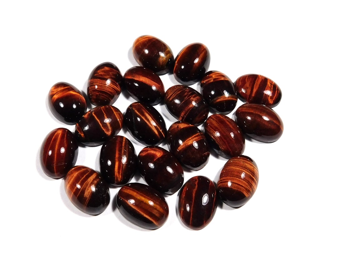 Red Tiger's Eye Stone Cabochon Flat Back Stone Calibrated - Etsy