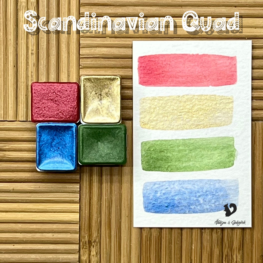 SCANDINAVIAN QUAD Shimmer Watercolor Set - Etsy