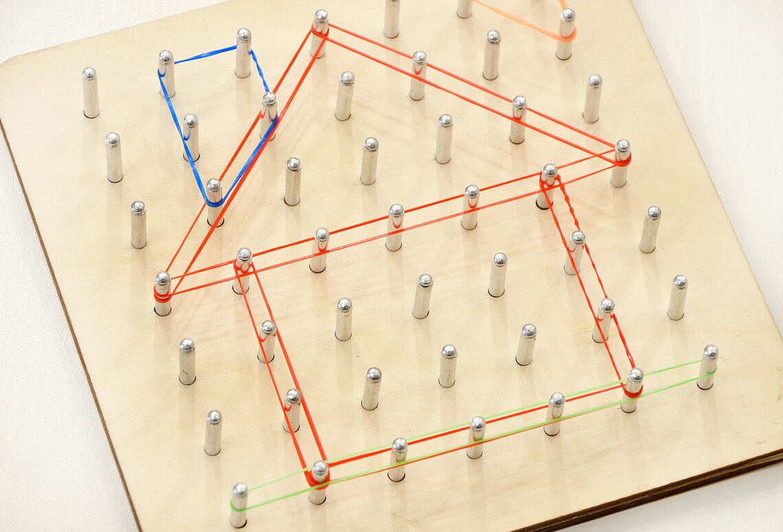 Wooden Geoboard Board. Learning Toy - Etsy
