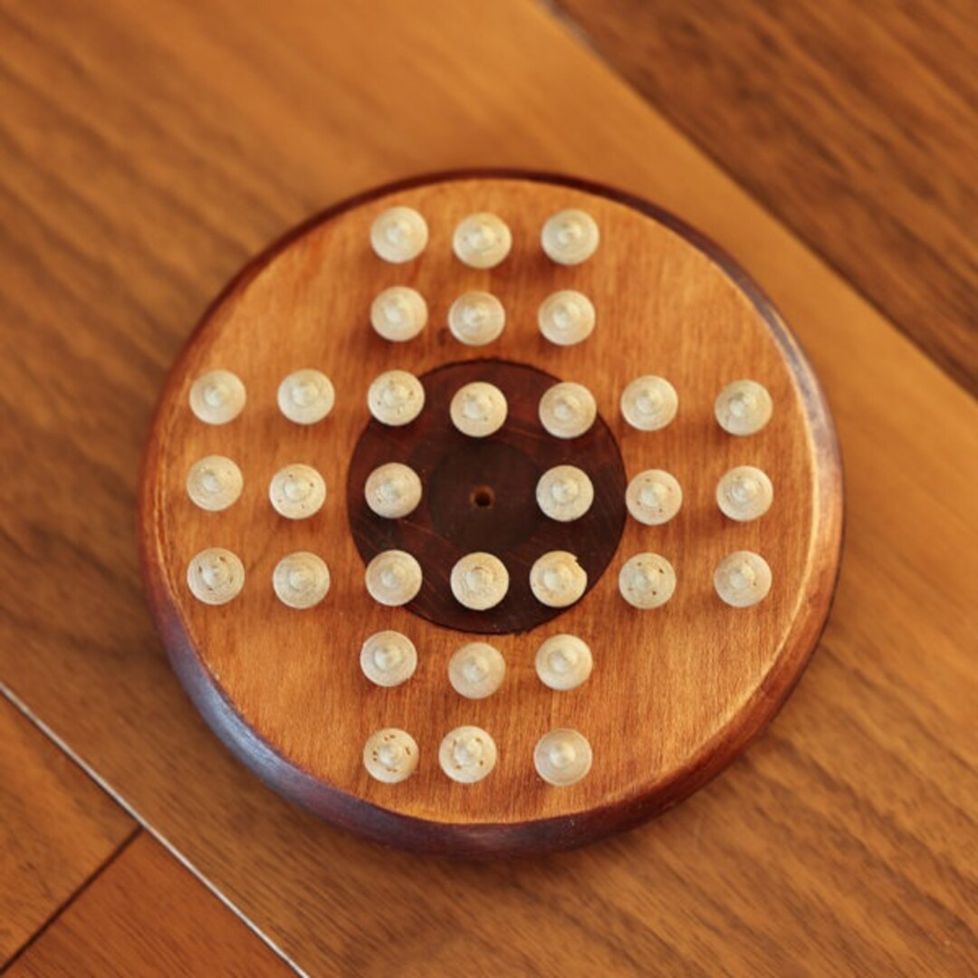 Antique Desk Game - Peg Solitaire - Etsy