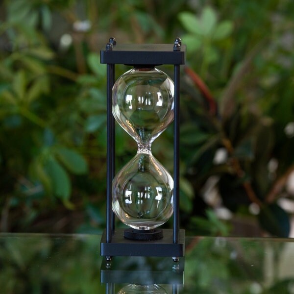 Black Wood and Metal Urn Fillable Hourglass - Etsy