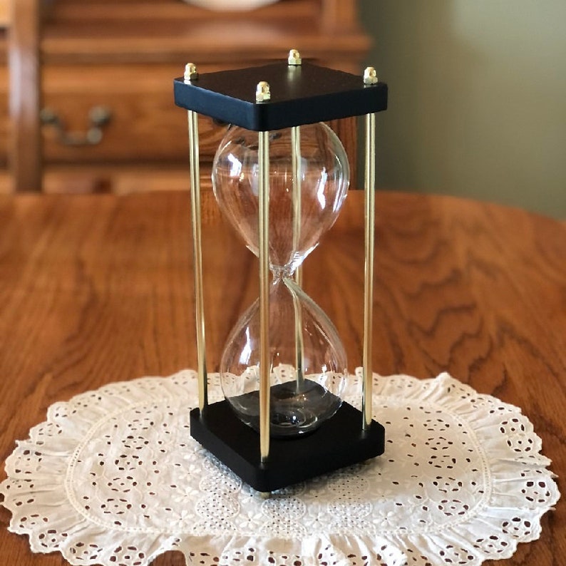 Black Wood and Gold Fillable Hourglass Sand Ceremony Unity - Etsy