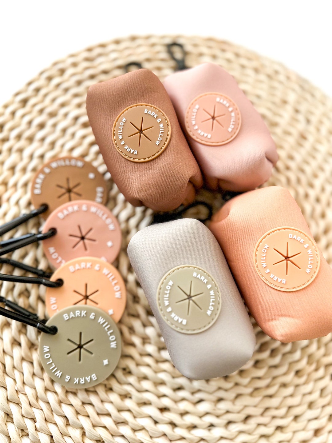 Neutral Neoprene Dog Poop Bag Holder: Boho Style With Carabiner - Etsy