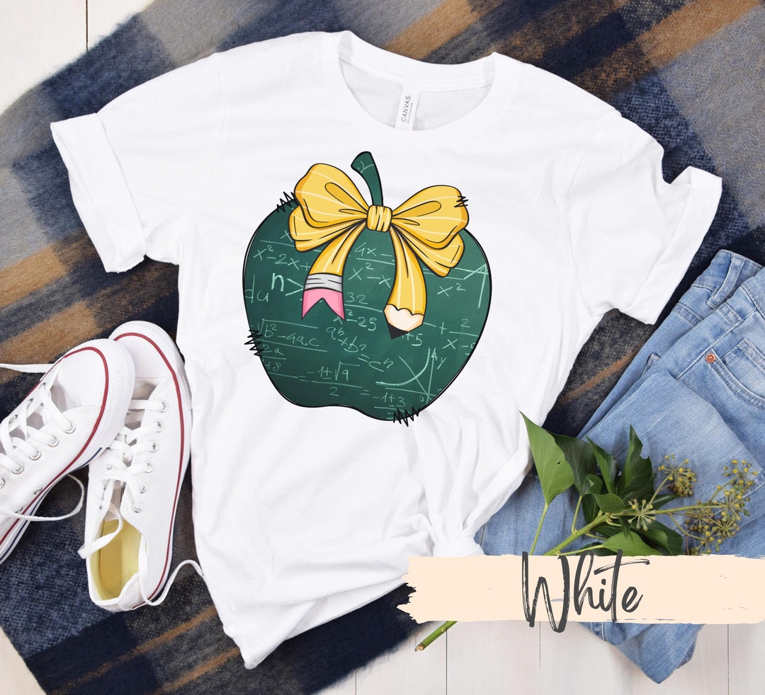 Back to School Shirt for Teacher, Cute Math Teacher Shirt, Apple Tshirt ...