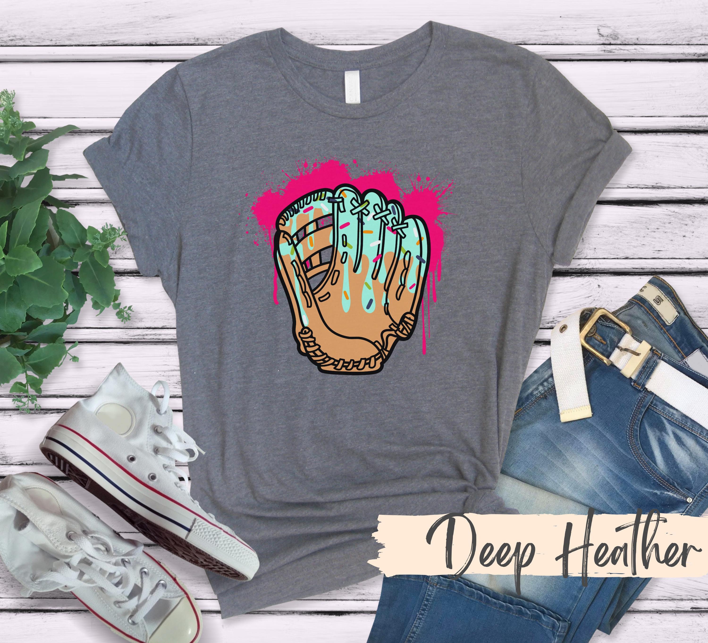 Ice Cream Cone Baseball Glove Shirt, Baseball Drip, Drippy Sports Shirt ...