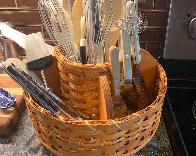 Amish Made Large Craft/utensil Caddy With Lazy Susan Base - Etsy