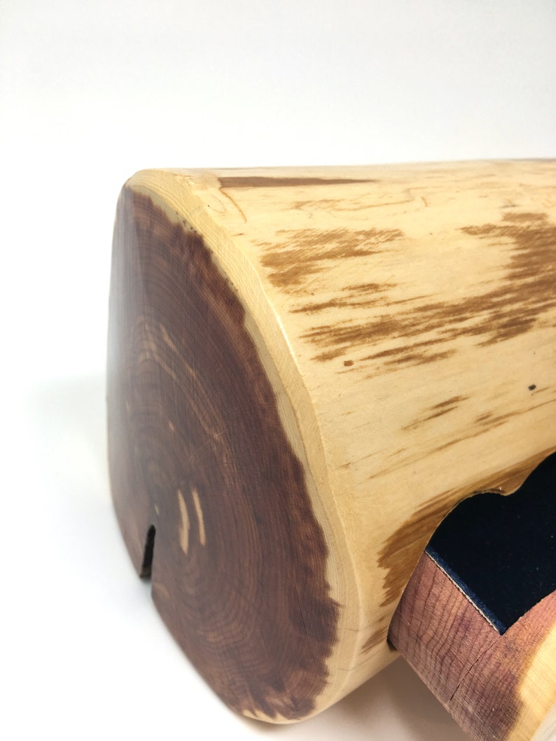Amish Made Cedar Log Jewelry Box With Secret Drawer - Etsy