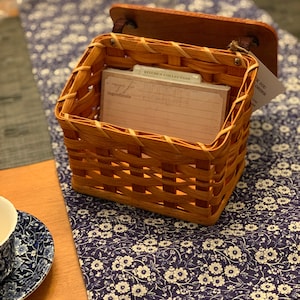 Amish Made Woven Recipe Box: Blue/gray Stained Wood - Etsy