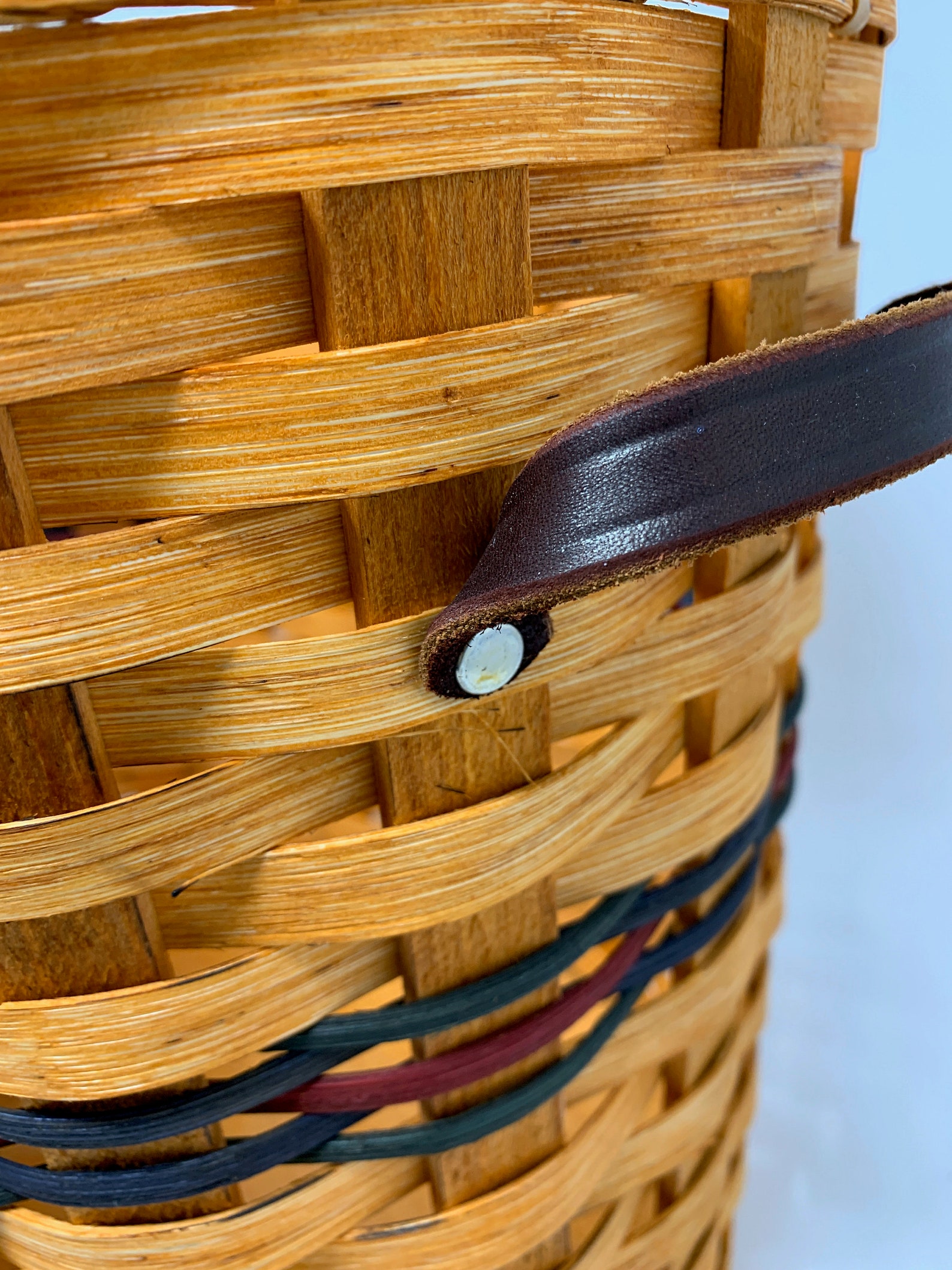 Amish Made Large Knitting Basket With Red Blue and Green - Etsy