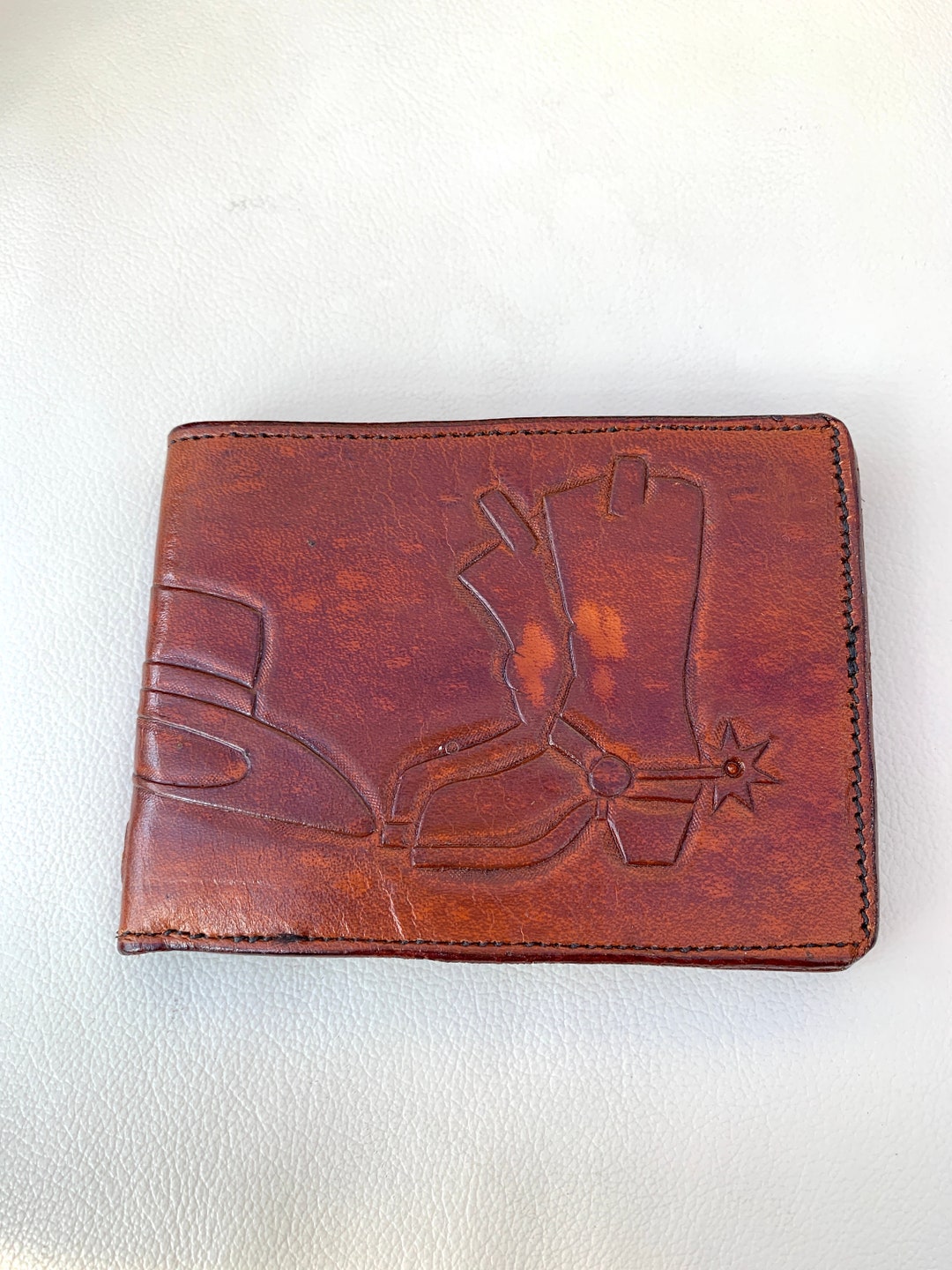Amish Made Leather Wallet With Boot, Hat and Saddle - Etsy