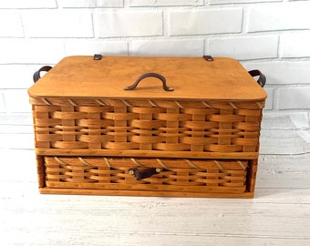 Amish Made Large Craft/utensil Caddy With Lazy Susan Base - Etsy