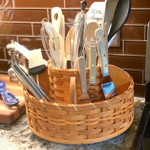 Amish Made Large Craft/utensil Caddy With Lazy Susan Base - Etsy