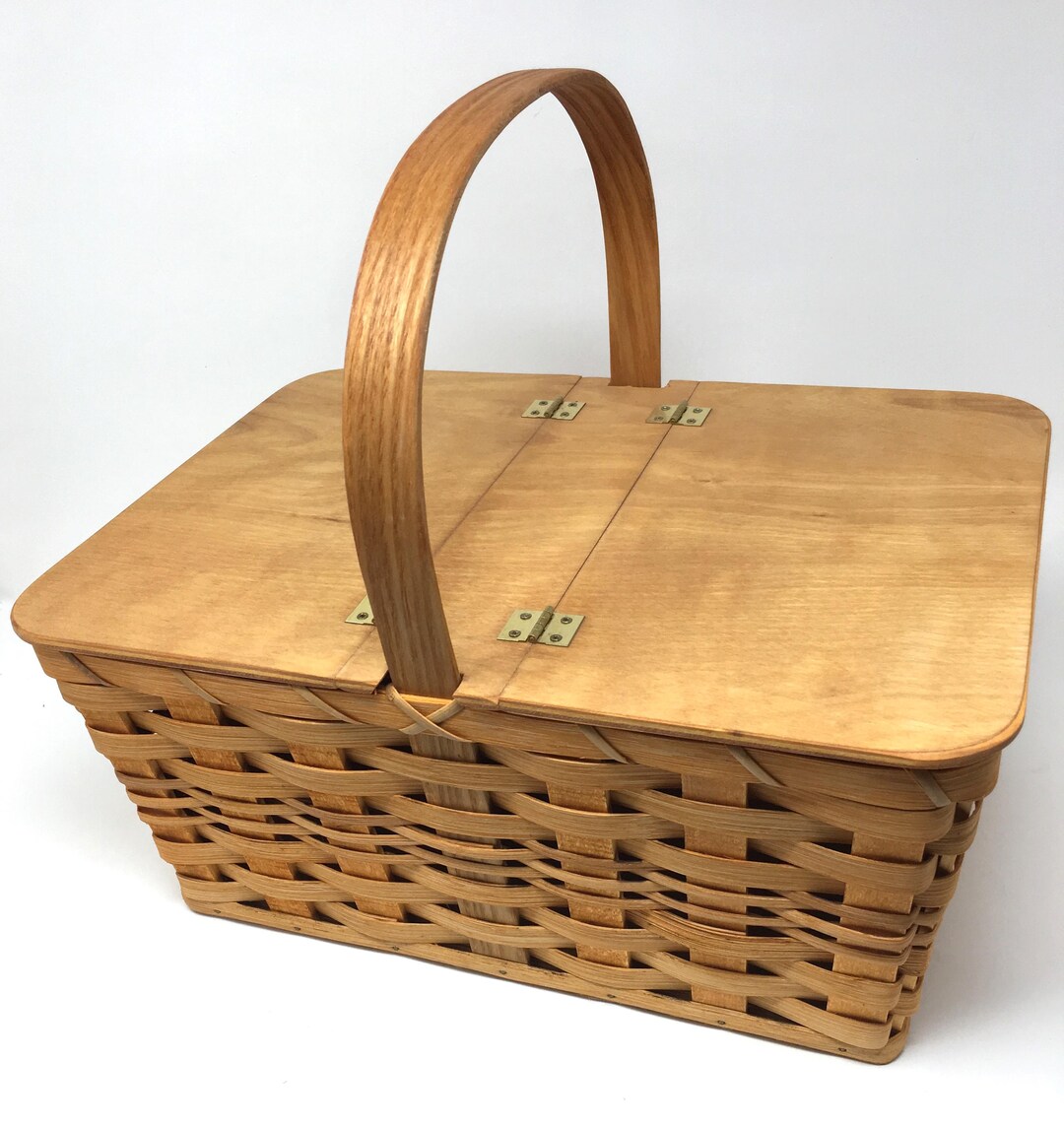 Amish Made Sewing Basket With Spool Holder in Natural Stain - Etsy