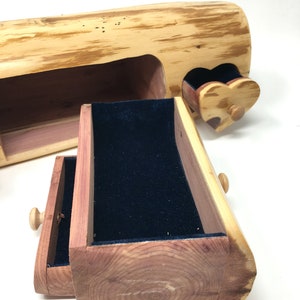 Amish Made Cedar Log Jewelry Box With Secret Drawer - Etsy