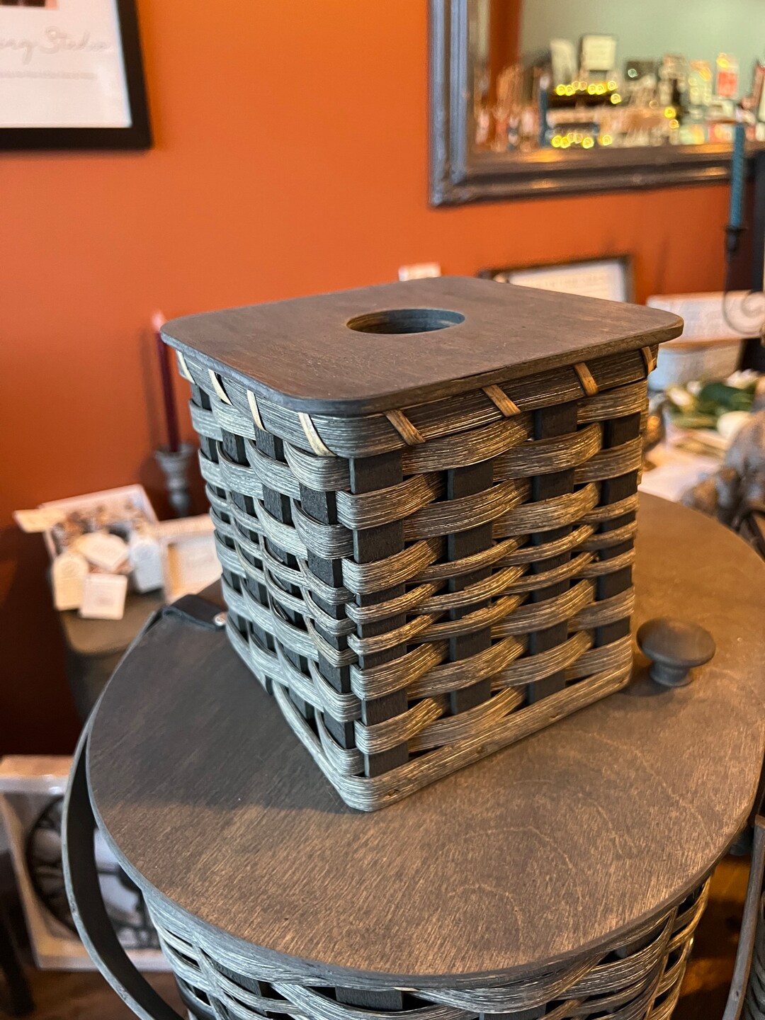 Amish Made Small Tissue Box Holder in Pretty Blue/gray Stain - Etsy