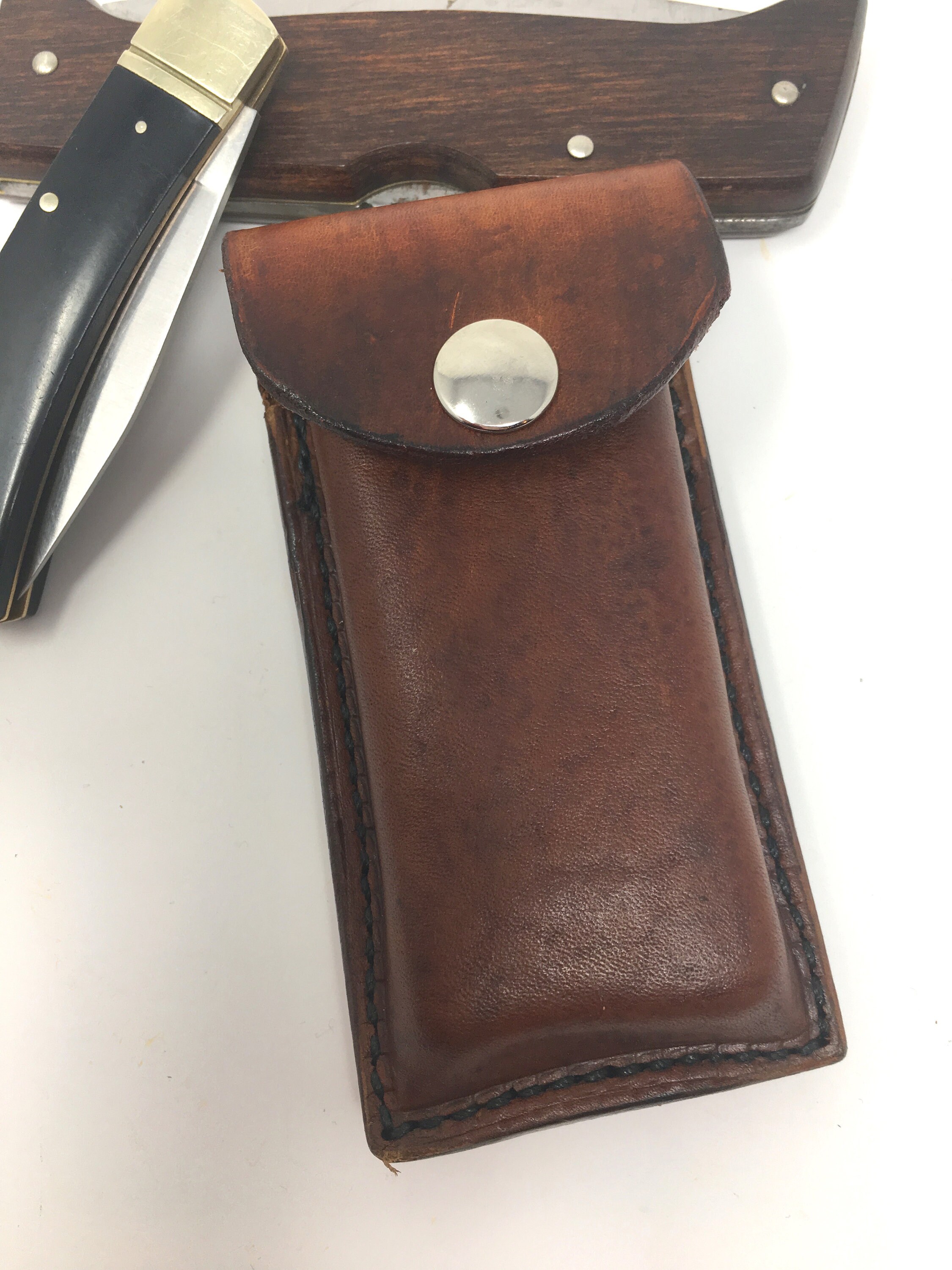 Amish Made Leather Knife Sheath Pouch for Belt | Etsy