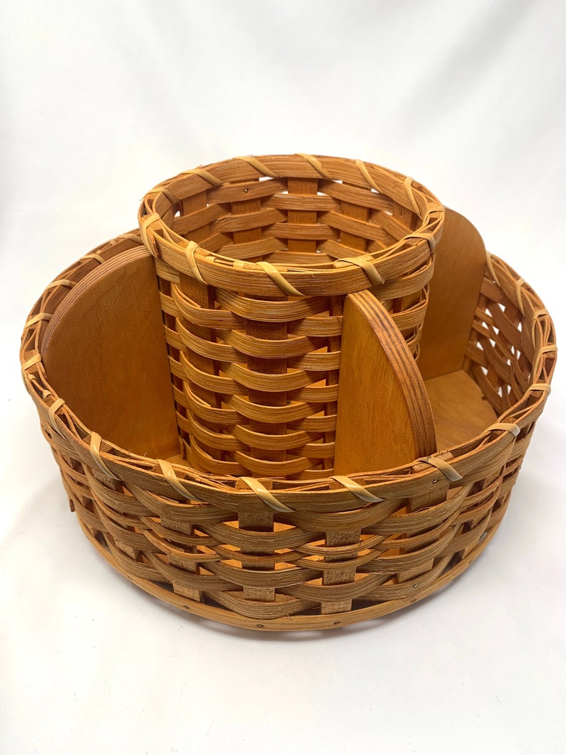 Amish Made Large Craft/utensil Caddy With Lazy Susan Base | Etsy